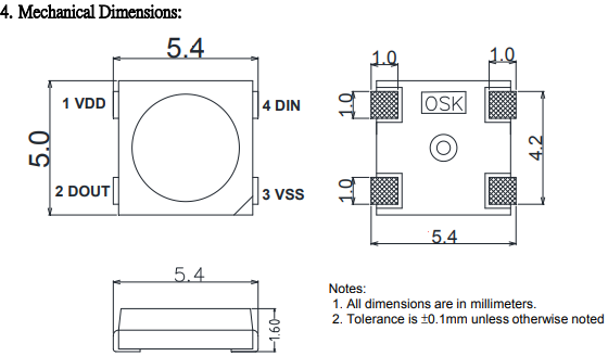 SK6812RGBW LED Chip 4IN1 LED